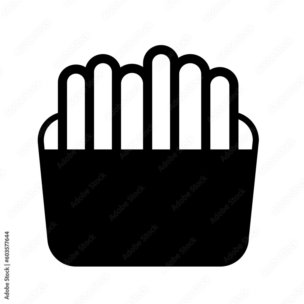 French Fries Food Solid Icons and Symbold Png Illustrator Stock Vector | Adobe Stock