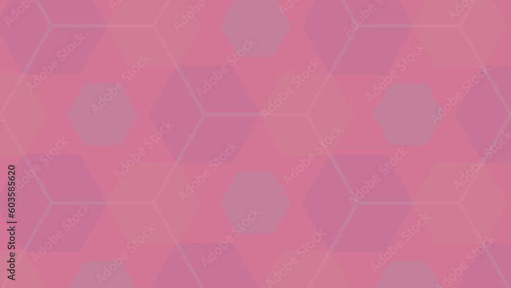 Hexagon shapes pattern. Retro geometric illustration. Blush pink, peach ...