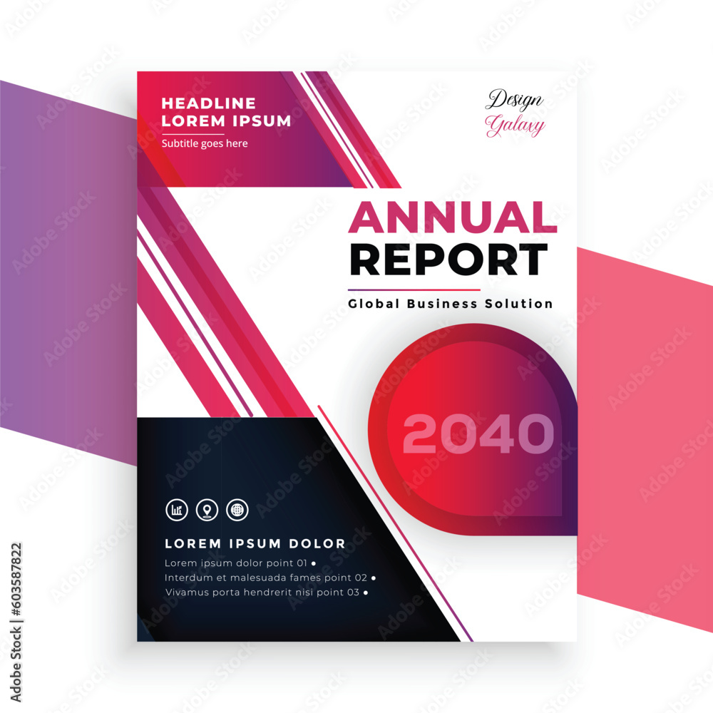 Business annual report cover page design templates Stock Vector | Adobe ...