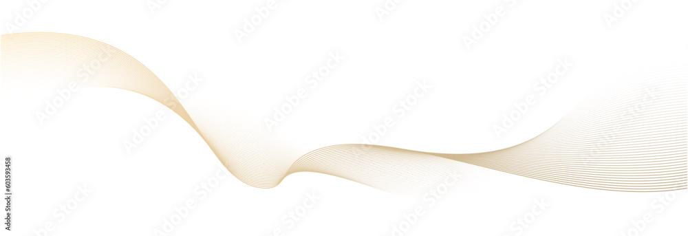 Abstract vector wavy lines flowing smooth curve gold gradient color on ...