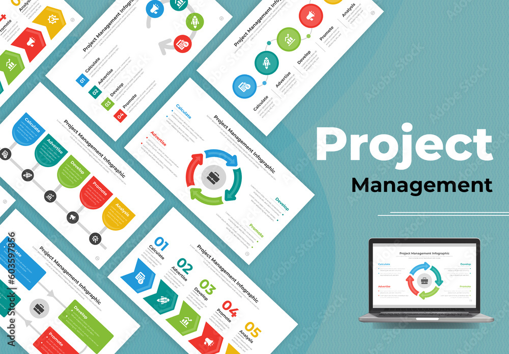 Business Project Infographic Layout Stock Template | Adobe Stock