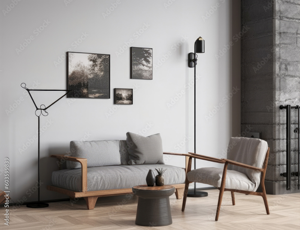 Contemporary Interior Design Background. Modern Poster Mockup ...