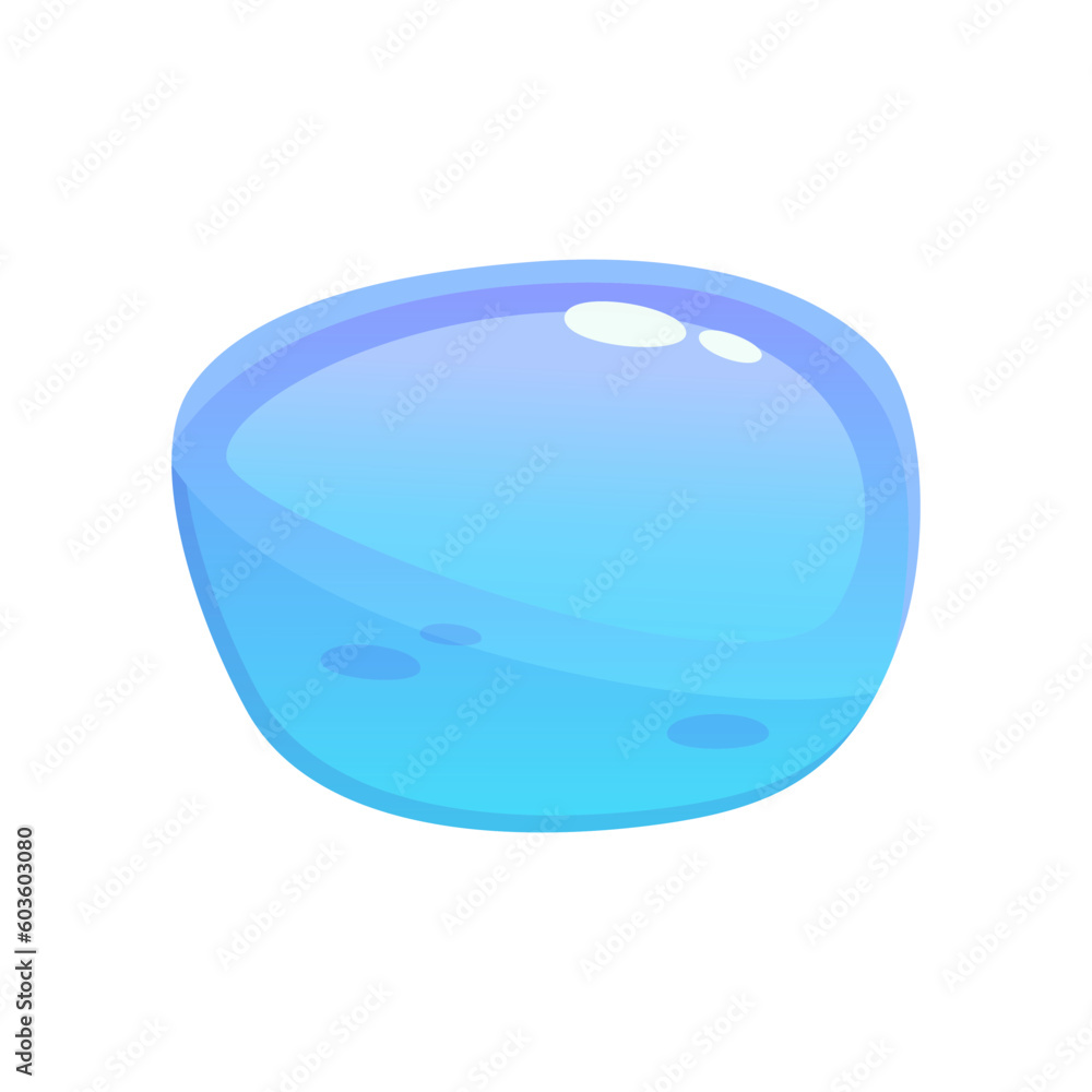 Game water Button UI. Aqua Blue Button kit element. Vector Cartoon ...