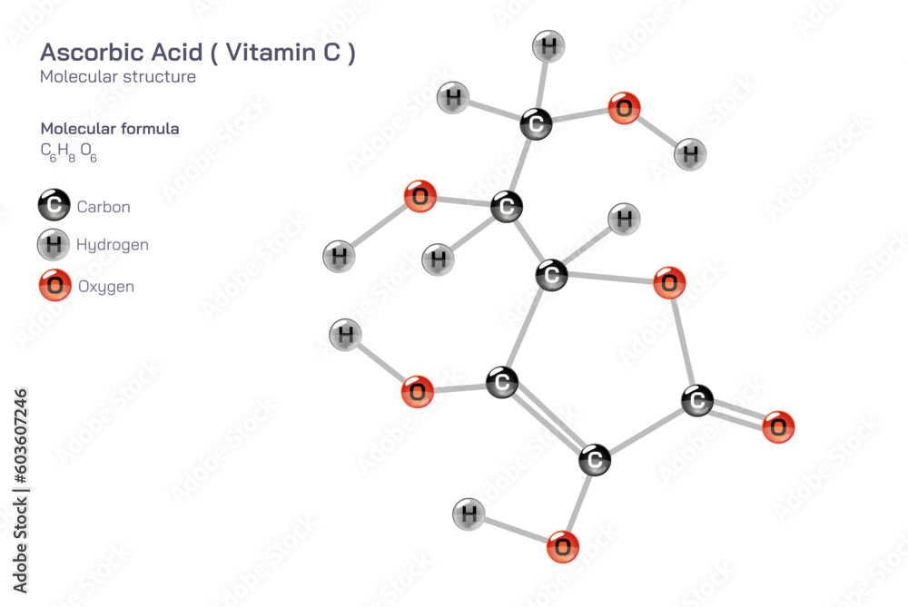 Ascorbic Acid molecular structure formula. Acetaminophen structural molecular formula Vector ...