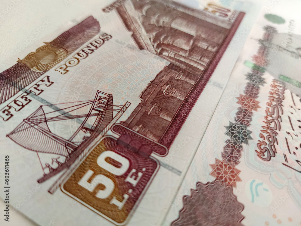 50 Egyptian Pound Background Of Egyptian Banknotes Egyptian