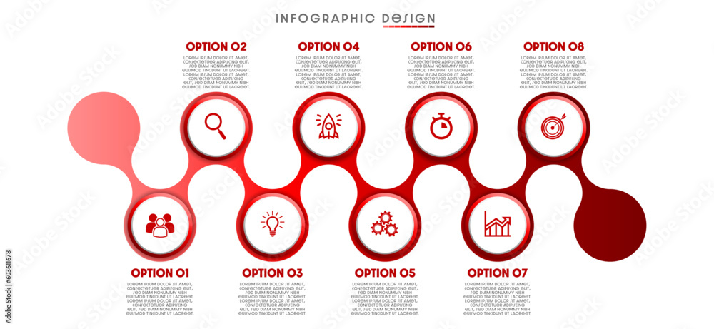 Creative concept for infographics. business information display process ...