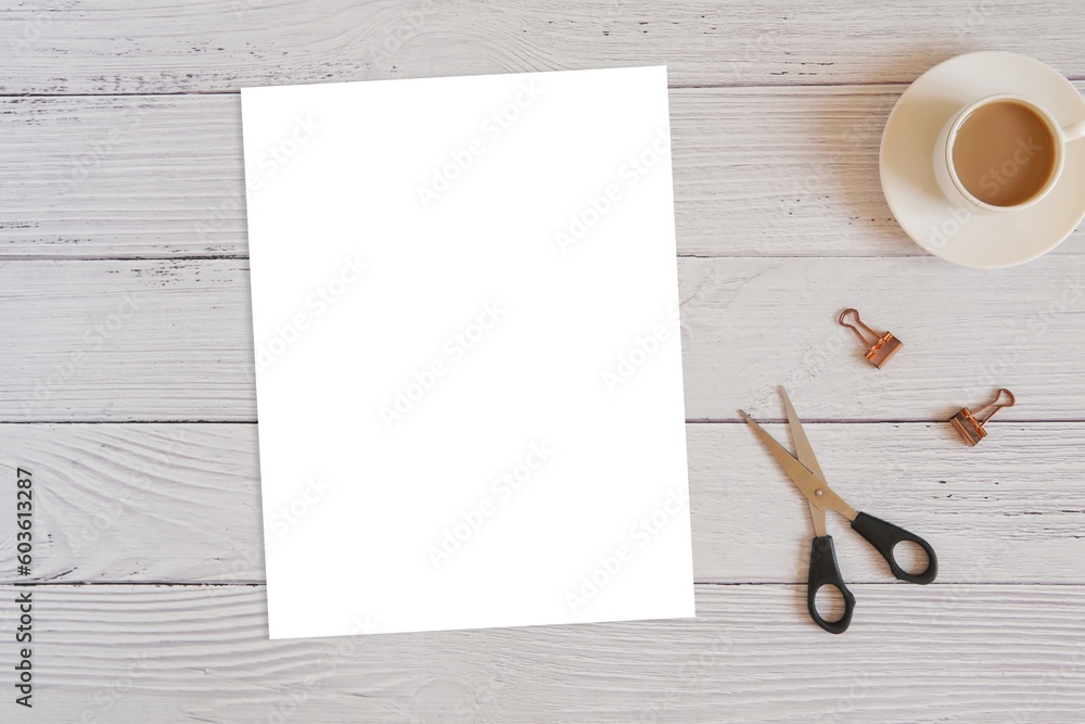 Blank paper sheet US letter size mockup for printable product ...
