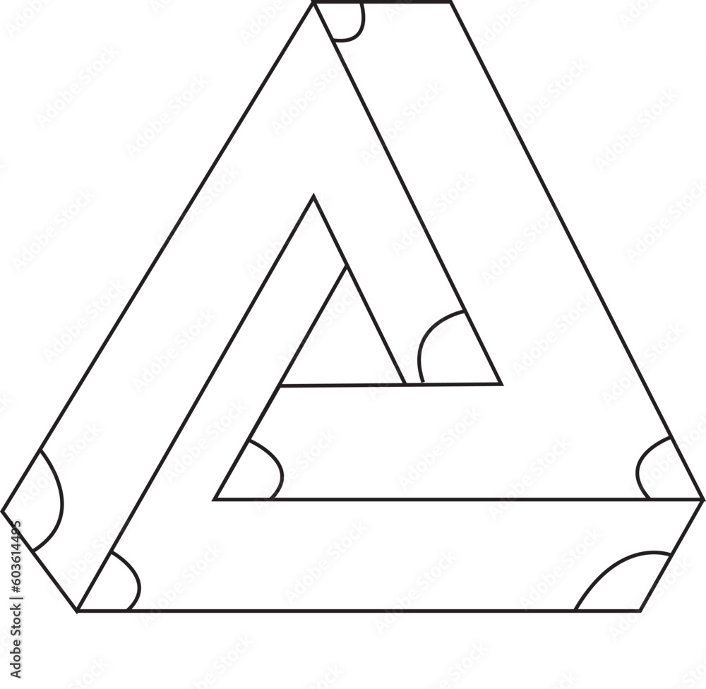 Optical illusion triangle.Vector illustration.line art Stock Vector ...