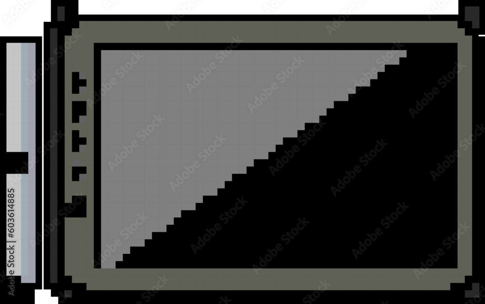 graphic pen display game pixel art retro vector. bit device equipment ...