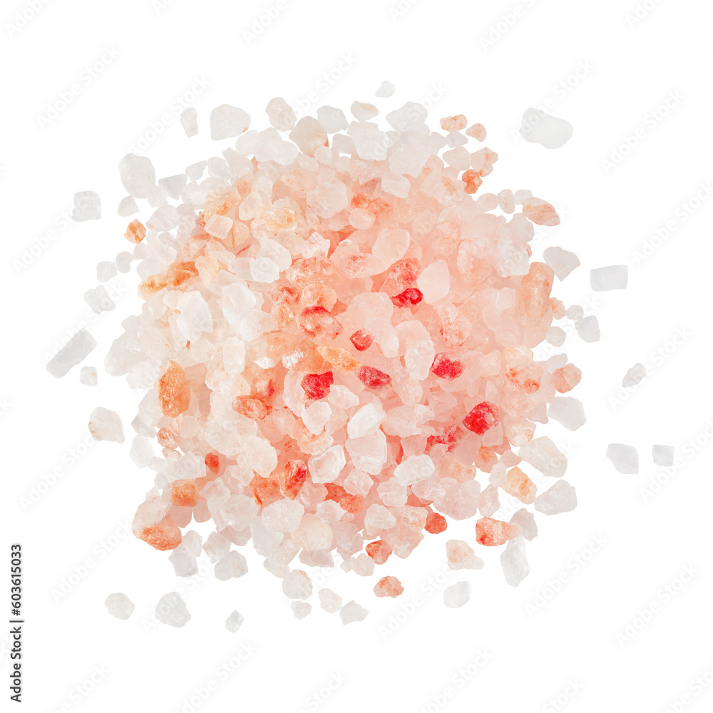 Pink Salt, Himalayan, isolated on white background, full depth of field ...