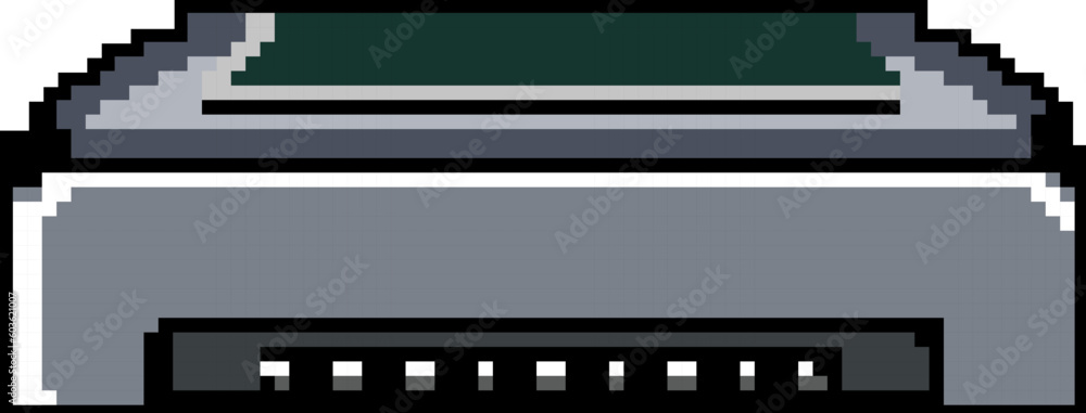 office photo printer game pixel art retro vector. bit machine laser ...