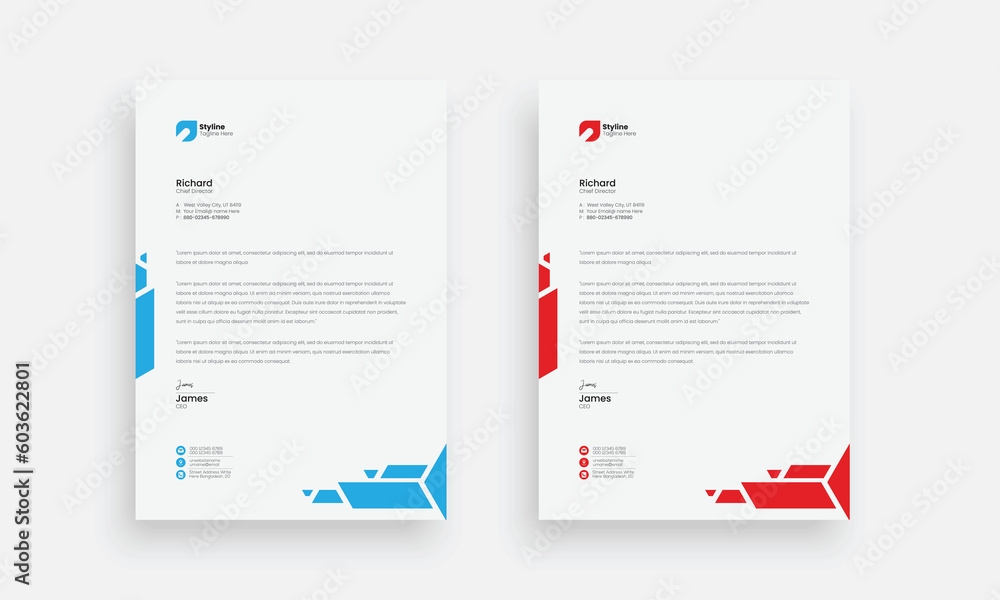clean business letterhead style prints ready letterhead corporate ...