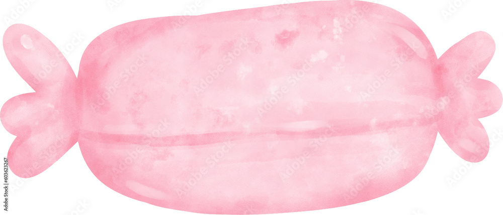 Cute Pink Halloween sweet candy cane cartoon hand painted watercolor ...