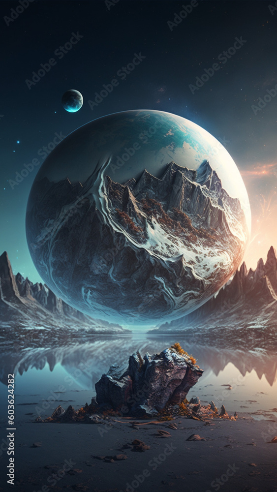 Beautiful space design, planets, Mars, Venus, Earth, Abstract ...