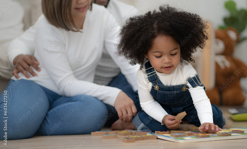 Happy multiracial family having fun at home together. Portrait of ...