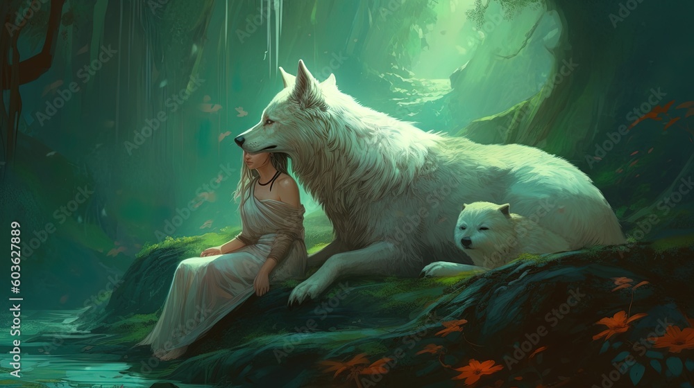 Amidst the enchanted forest, a beautiful elven maiden discovers a ...