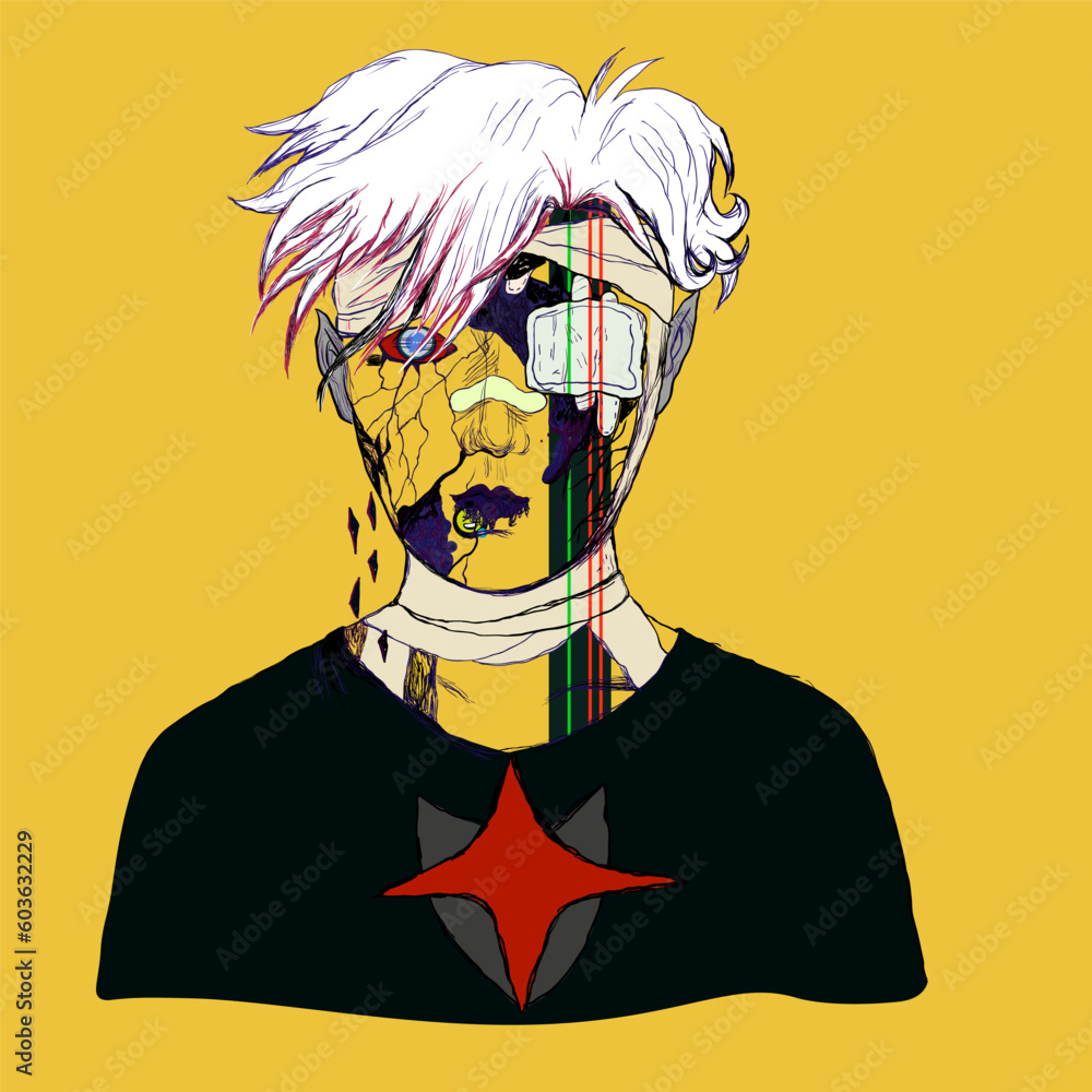 stylized character portrait in vector.illustration for avatar design ...