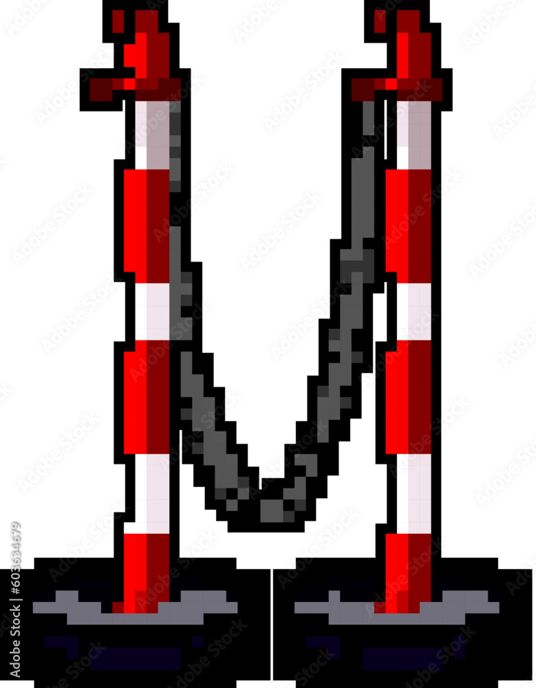 security road barrier game pixel art retro vector. bit security road ...