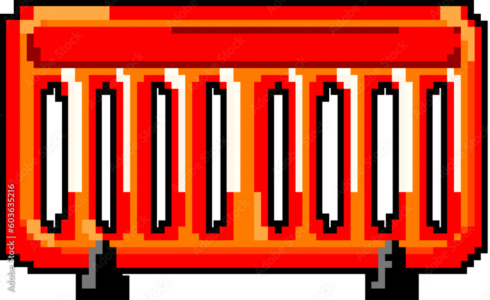 stop road barrier game pixel art retro vector. bit stop road barrier ...