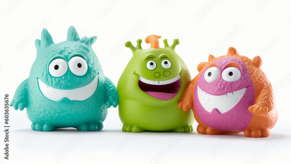 whimsical and delightful scene featuring a collection of squishy ...