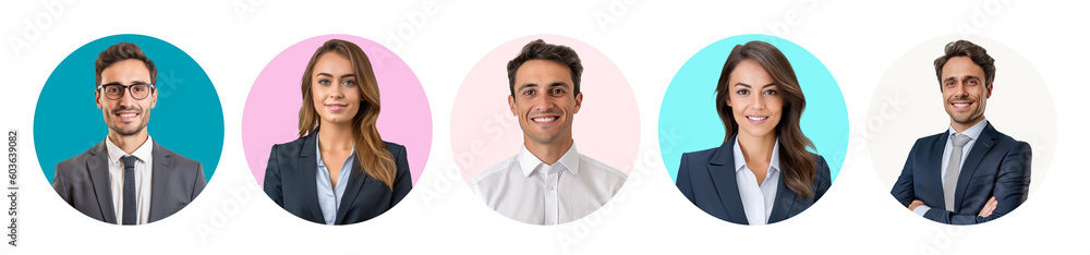 Collage of portraits and faces of business team of people for userpic ...