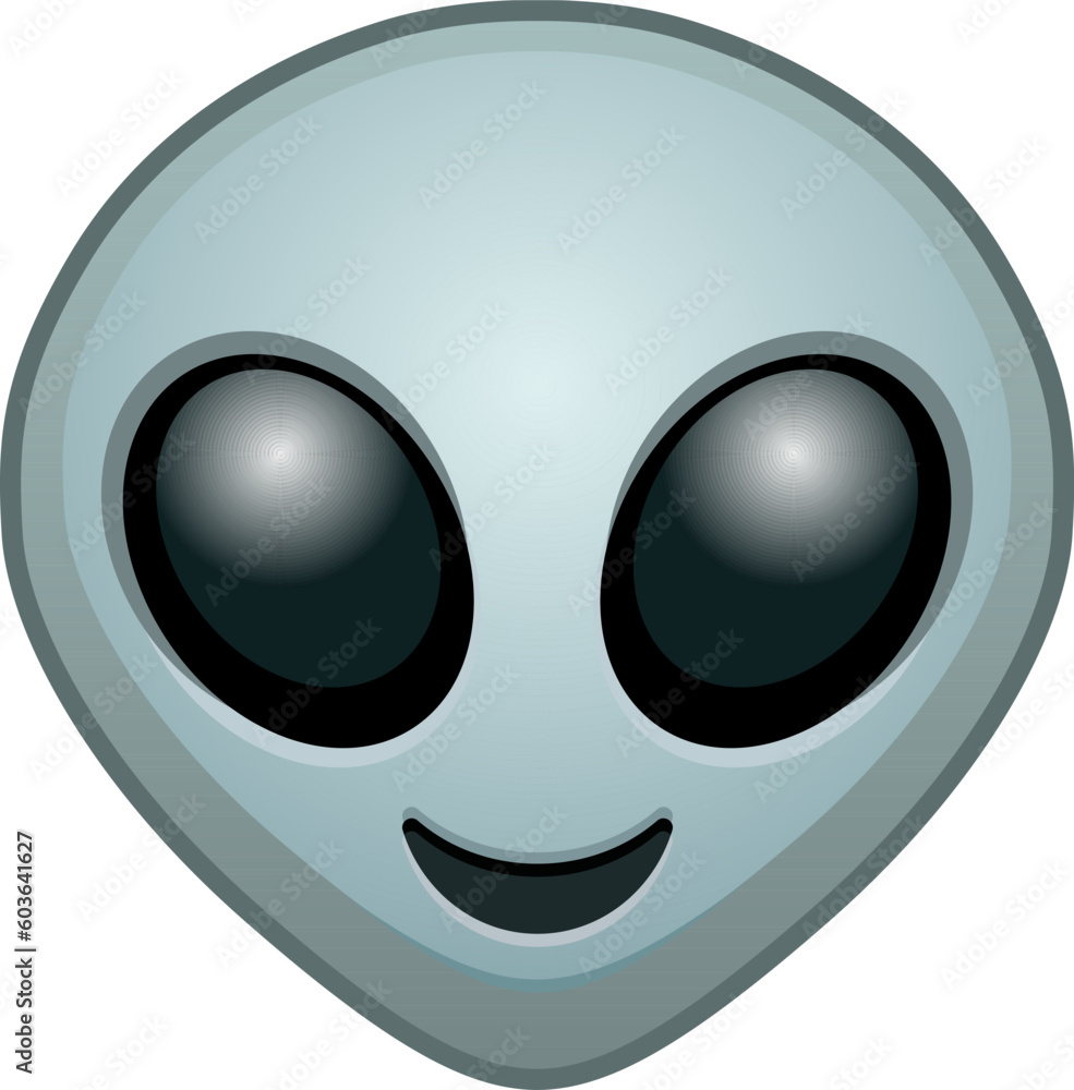 Top quality emoticon. Alien emoji, emoticon. Face of alien. Yellow face ...