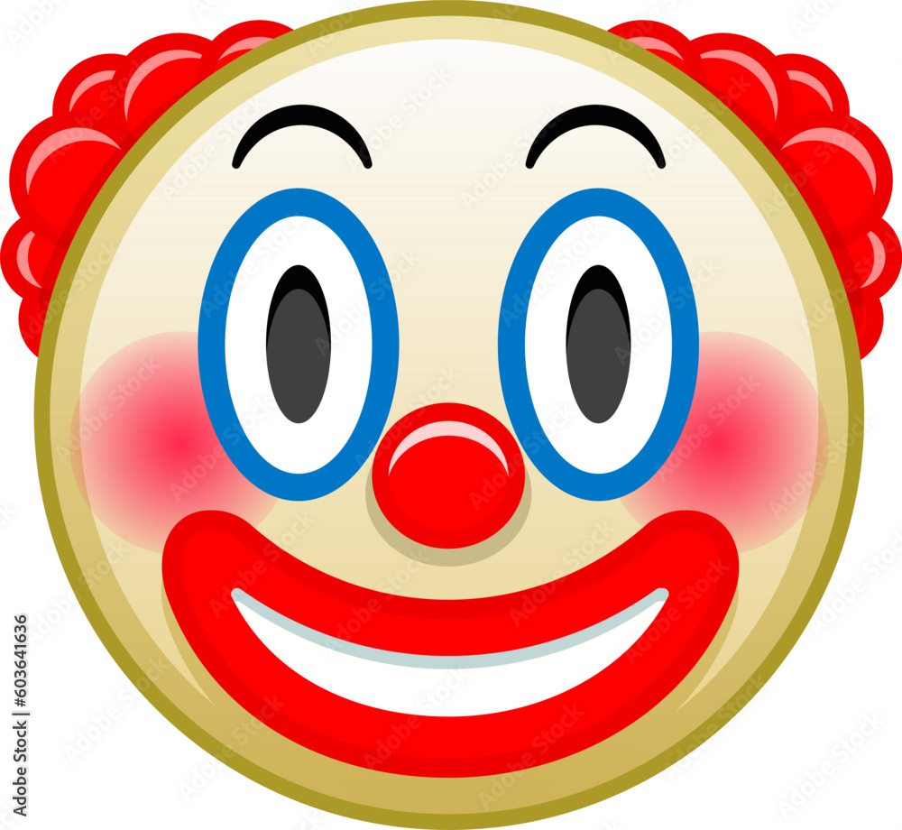 Top quality emoticon. Circus clown emoji. Emoticon with red nose, funny ...