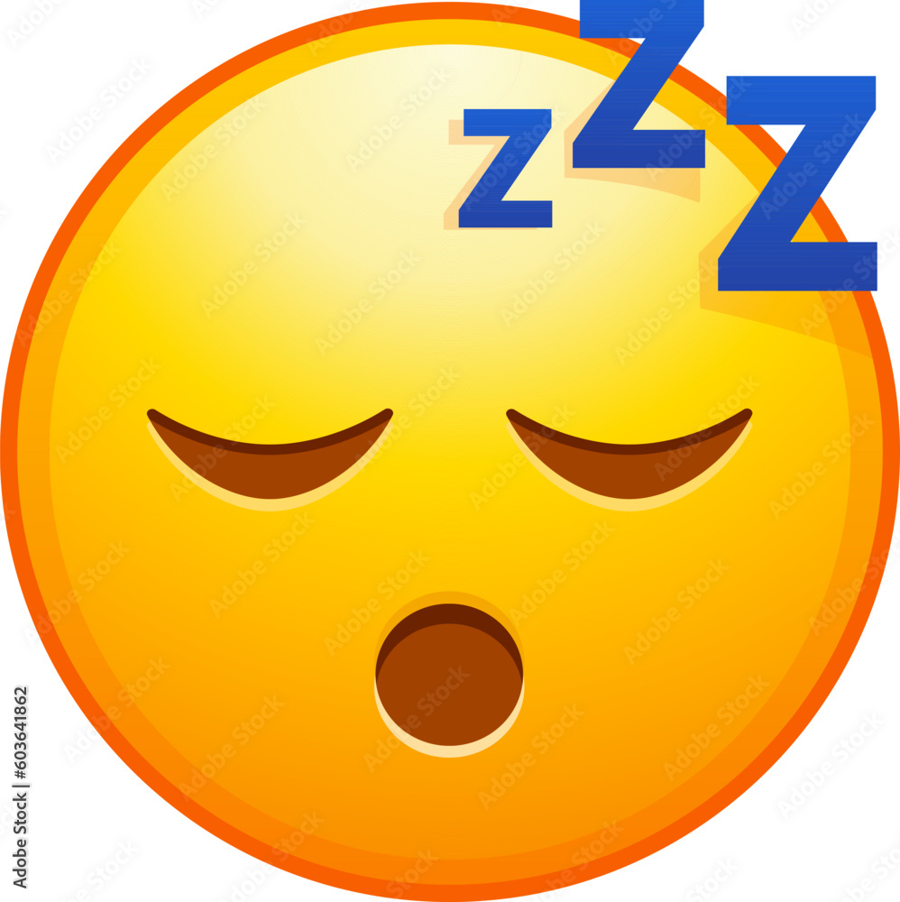 Top quality emoticon. Sleeping emoji. Snoring emoticon, Zzz yellow face ...