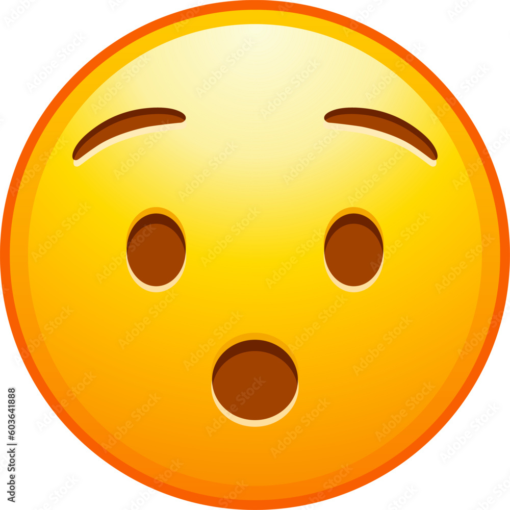 Top quality emoticon. Astonished emoji. Shocked emoticon with gasping ...