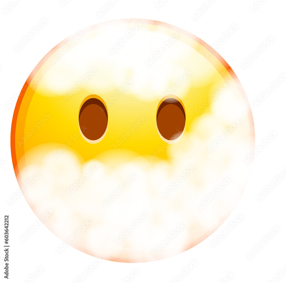 Top quality emoticon. Emoji in foam. Yellow face emoji. Popular element ...