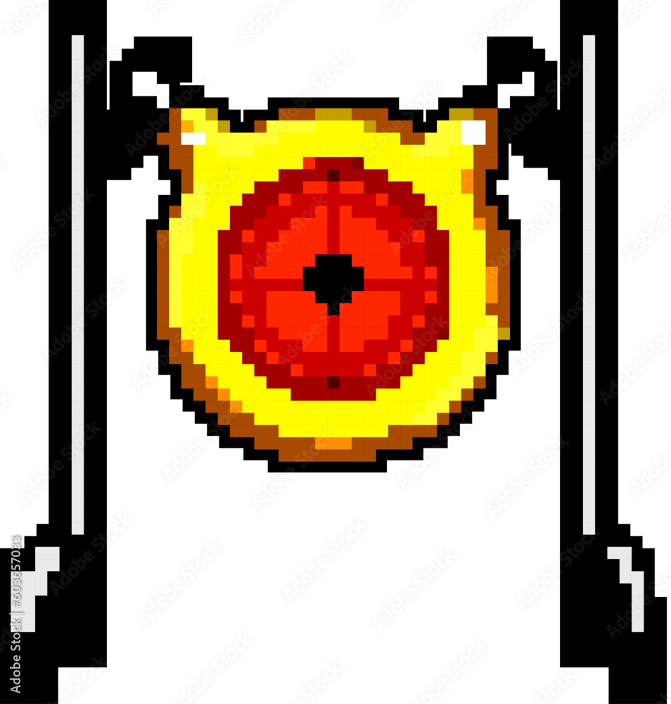 bullseye shooting target game pixel art retro vector. bit black ...