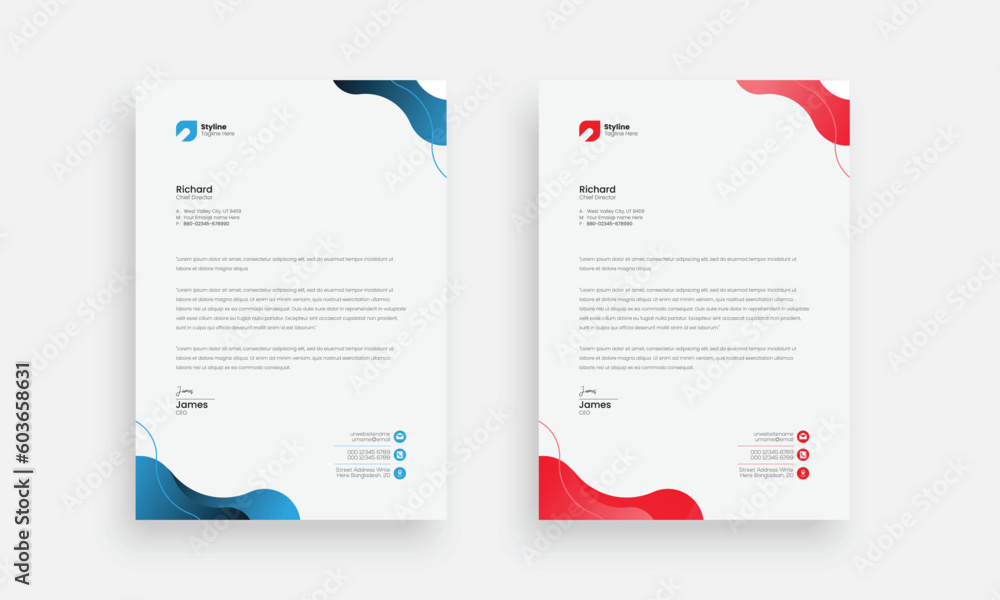 New branding letterhead template design, professional letterhead ...
