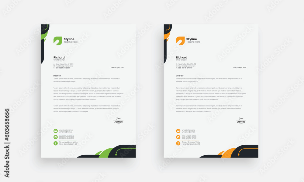 Corporate A4 Business Letterhead design, clean business letterhead ...