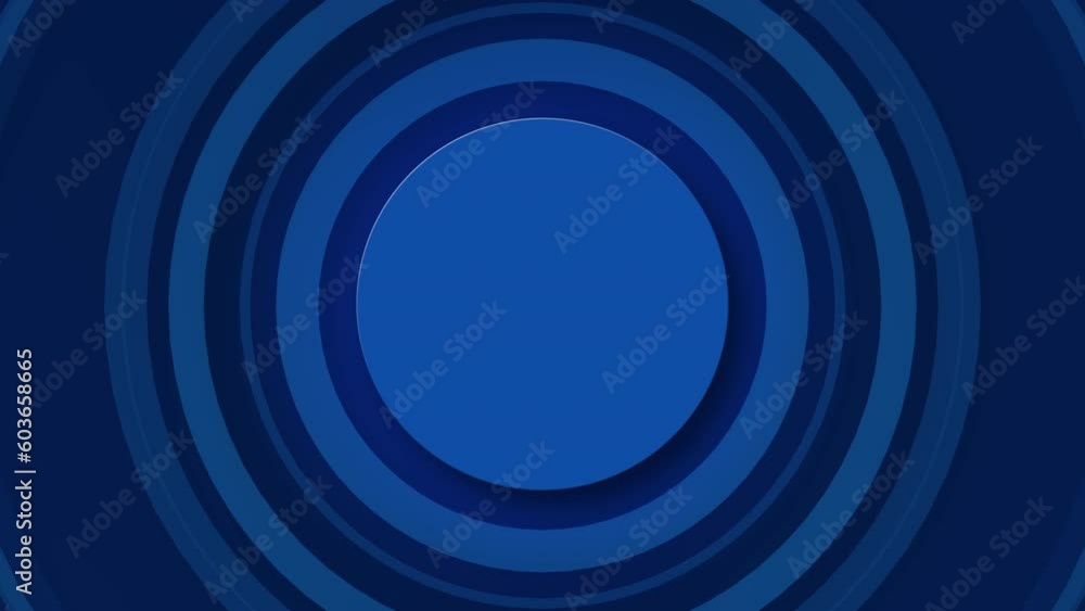 abstract blue circular round frame background with concentric circles motion graphics seamless ...