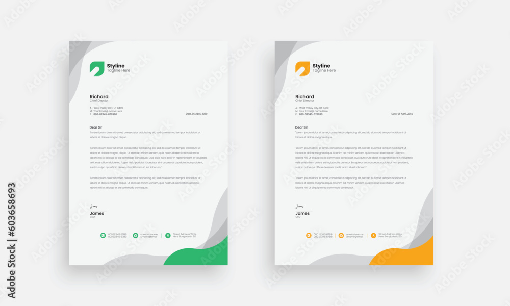 branding official letterhead, letterhead design. modern letterhead ...
