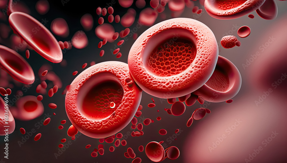 Dynamic Flow 3d Red Blood Cells Moving through Veins for health banner ...