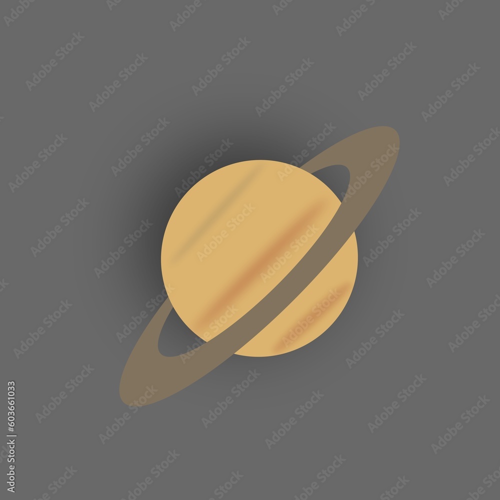 vector Saturn planet and rings close-up rendering with the clipping ...