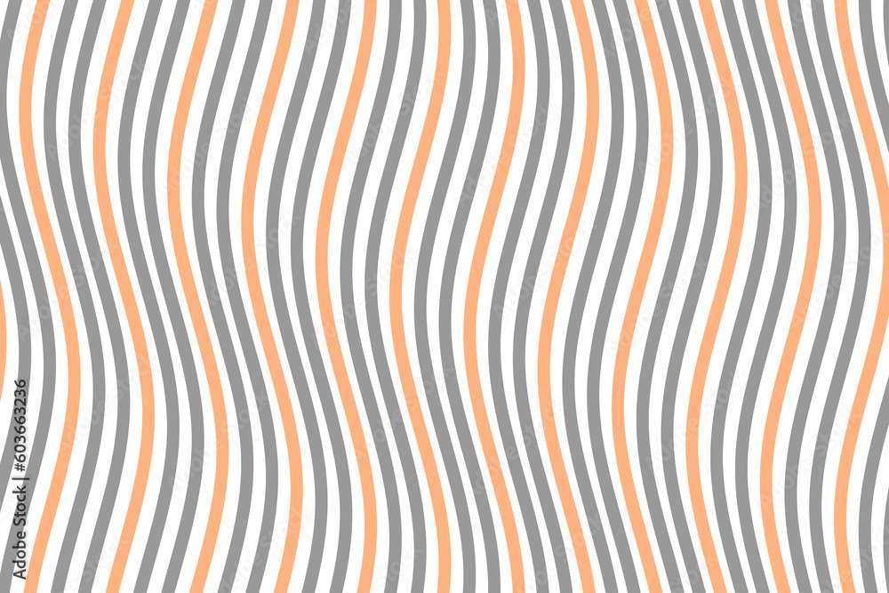 Pastel orange and grey water wave stripes fabric pattern on white background vector. Abstract ...