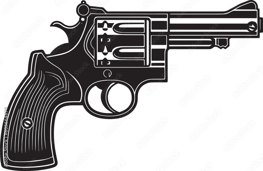 revolver flat vector illustration, revolver vector illustration on ...