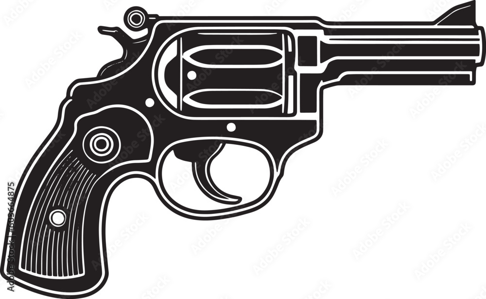 revolver flat vector illustration, revolver vector illustration on ...