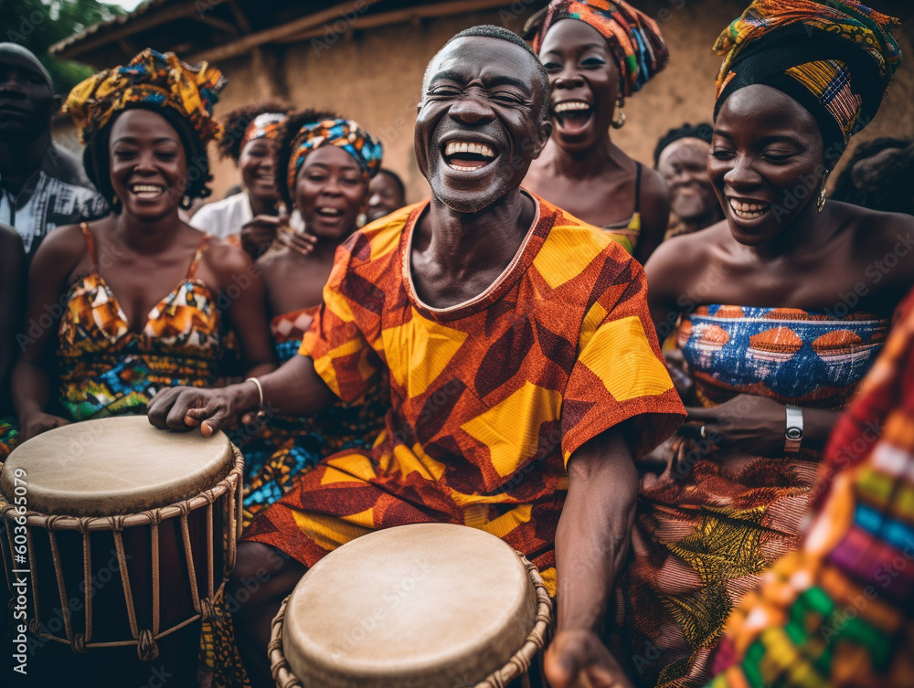 Friends in Ghana Celebrating a Birthday with a Traditional Dance Party ...