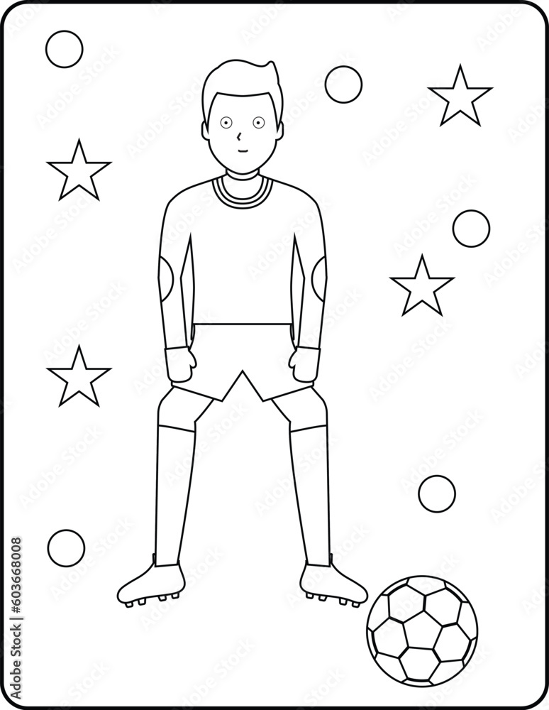 Football Coloring Page for Kids Stock Vector | Adobe Stock