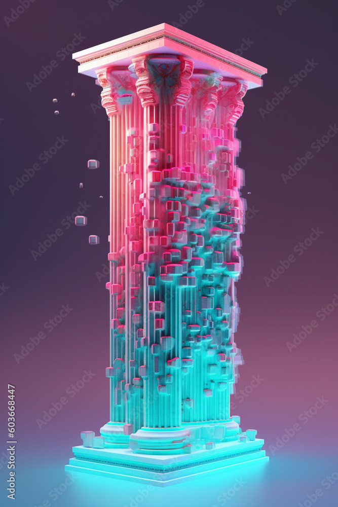 depicting an innovative and futuristic interpretation of a Greek column ...