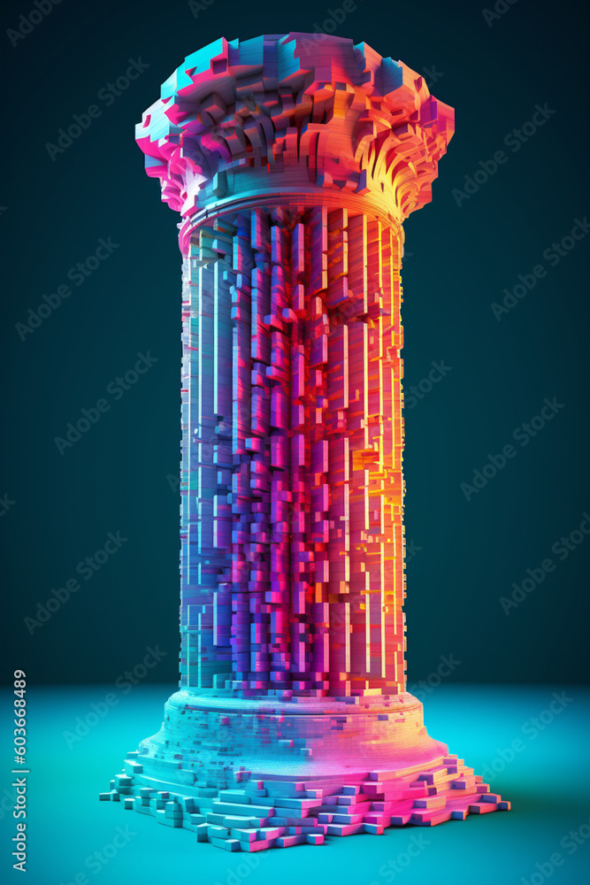 depicting an innovative and futuristic interpretation of a Greek column ...