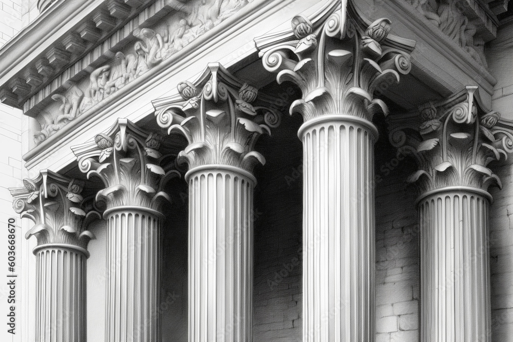 An architectural sketch capturing the essence of Greek column design ...