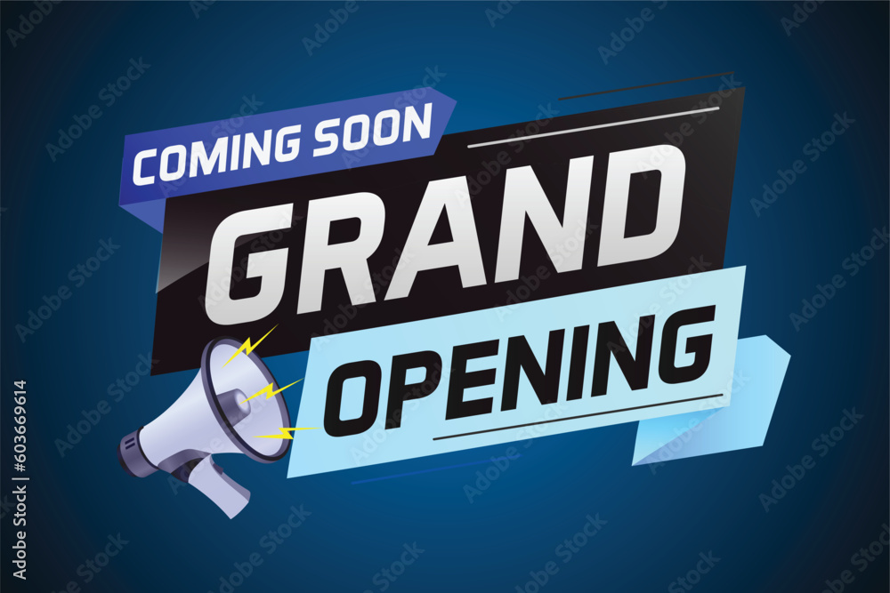 coming soon grand opening word concept vector illustration with ...