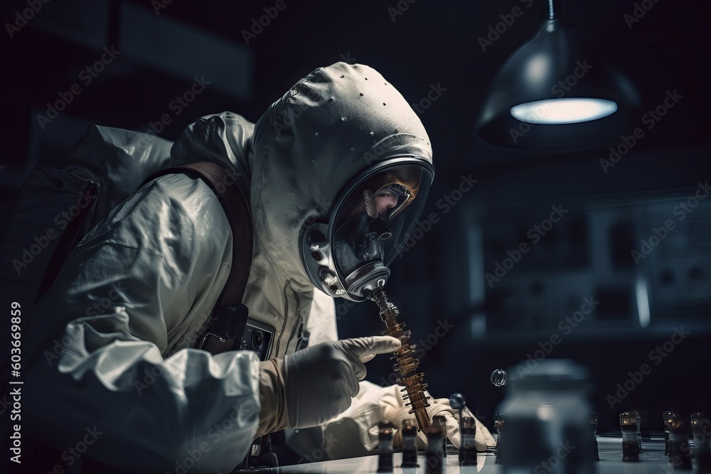 A military scientist prepares an advanced bioweapon in a secret ...