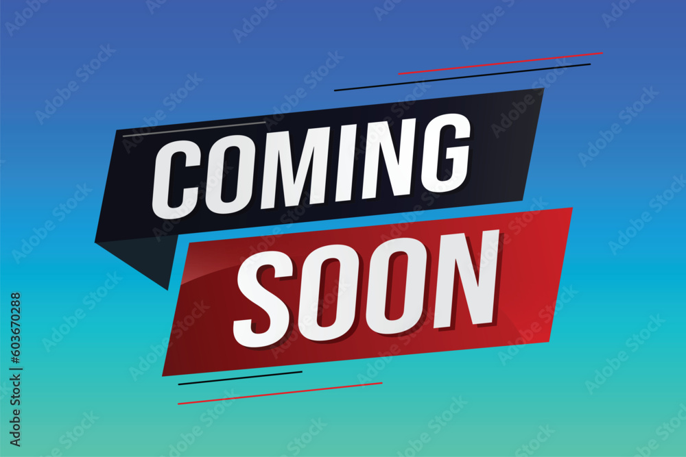coming soon word concept vector illustration with lines 3d style for ...