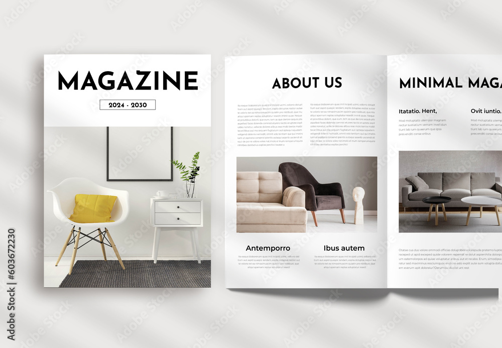 Minimal Magazine Layout Stock Template | Adobe Stock