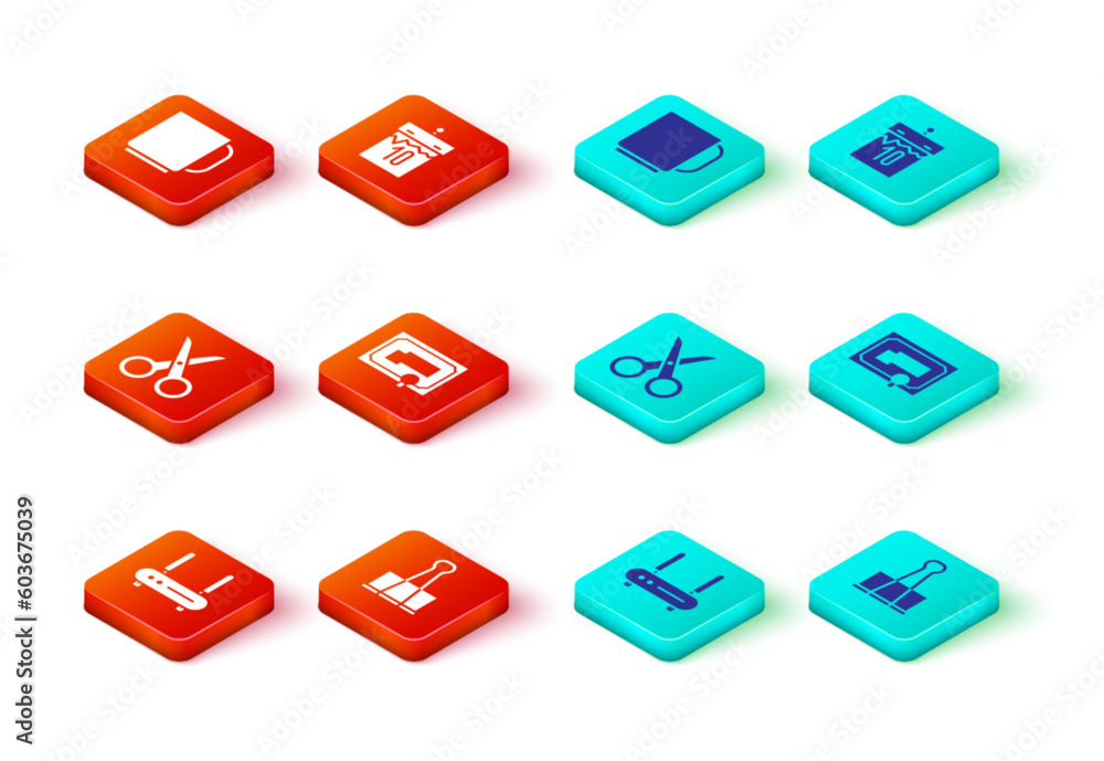 Set Router and wi-fi signal, Binder clip, Scissors, Certificate ...